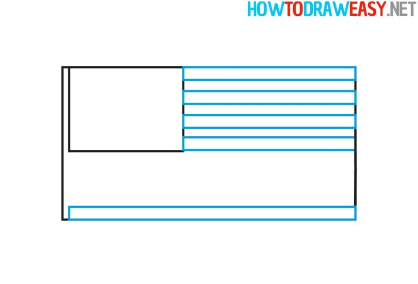 How to Draw the American Flag - How to Draw Easy