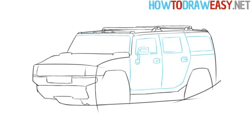 How to Draw a Hummer H2 - How to Draw Easy