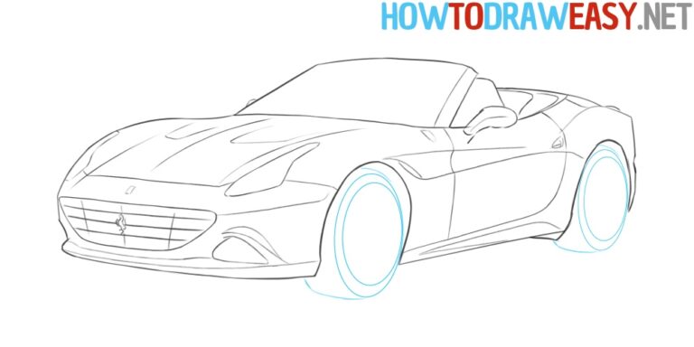 How to Draw a Ferrari Step by Step - How to Draw Easy
