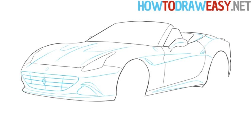 How to Draw a Ferrari Step by Step - How to Draw Easy
