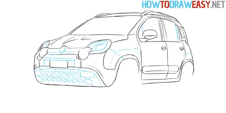 How to Draw a Fiat Panda - How to Draw Easy