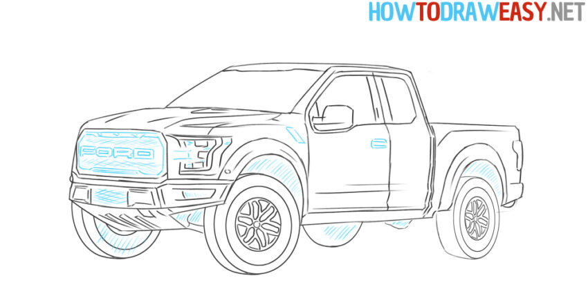 How to Draw a Ford Truck - How to Draw Easy
