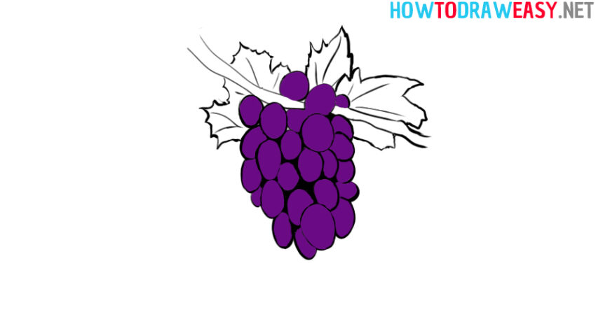 How to Draw Grapes - How to Draw Easy