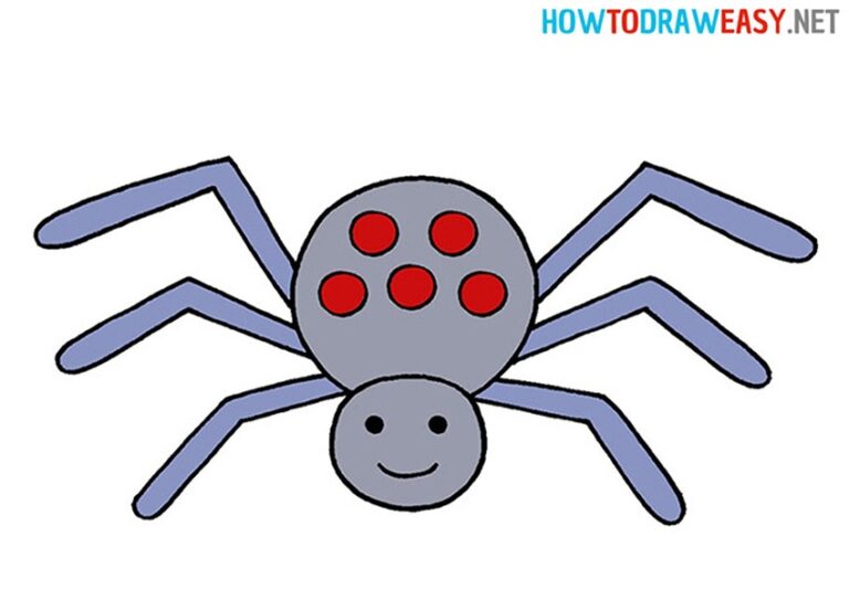 How to Draw a Spider for Kids - How to Draw Easy