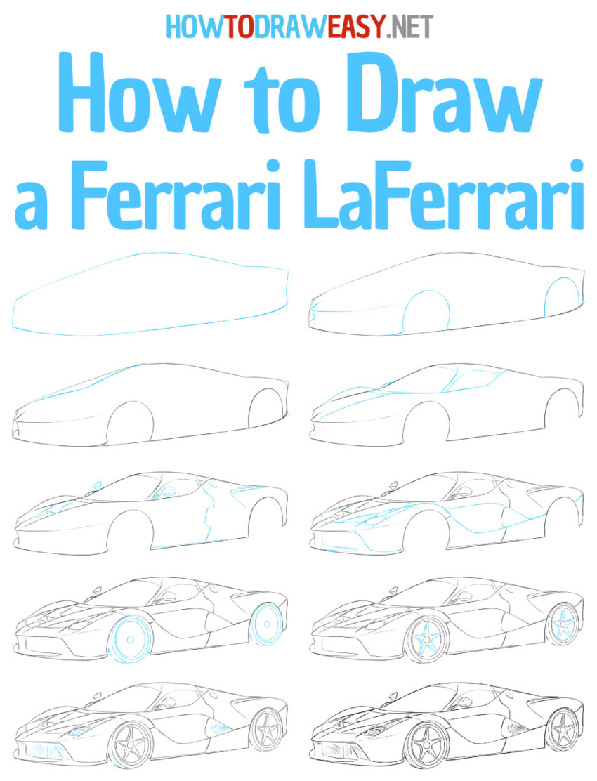 How to Draw a Ferrari LaFerrari - How to Draw Easy