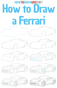 How to Draw a Ferrari Step by Step - How to Draw Easy
