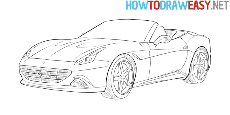 How to Draw a Ferrari Step by Step - How to Draw Easy