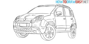 How to Draw a Fiat Panda - How to Draw Easy