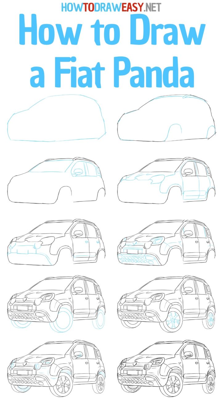 How to Draw a Fiat Panda - How to Draw Easy