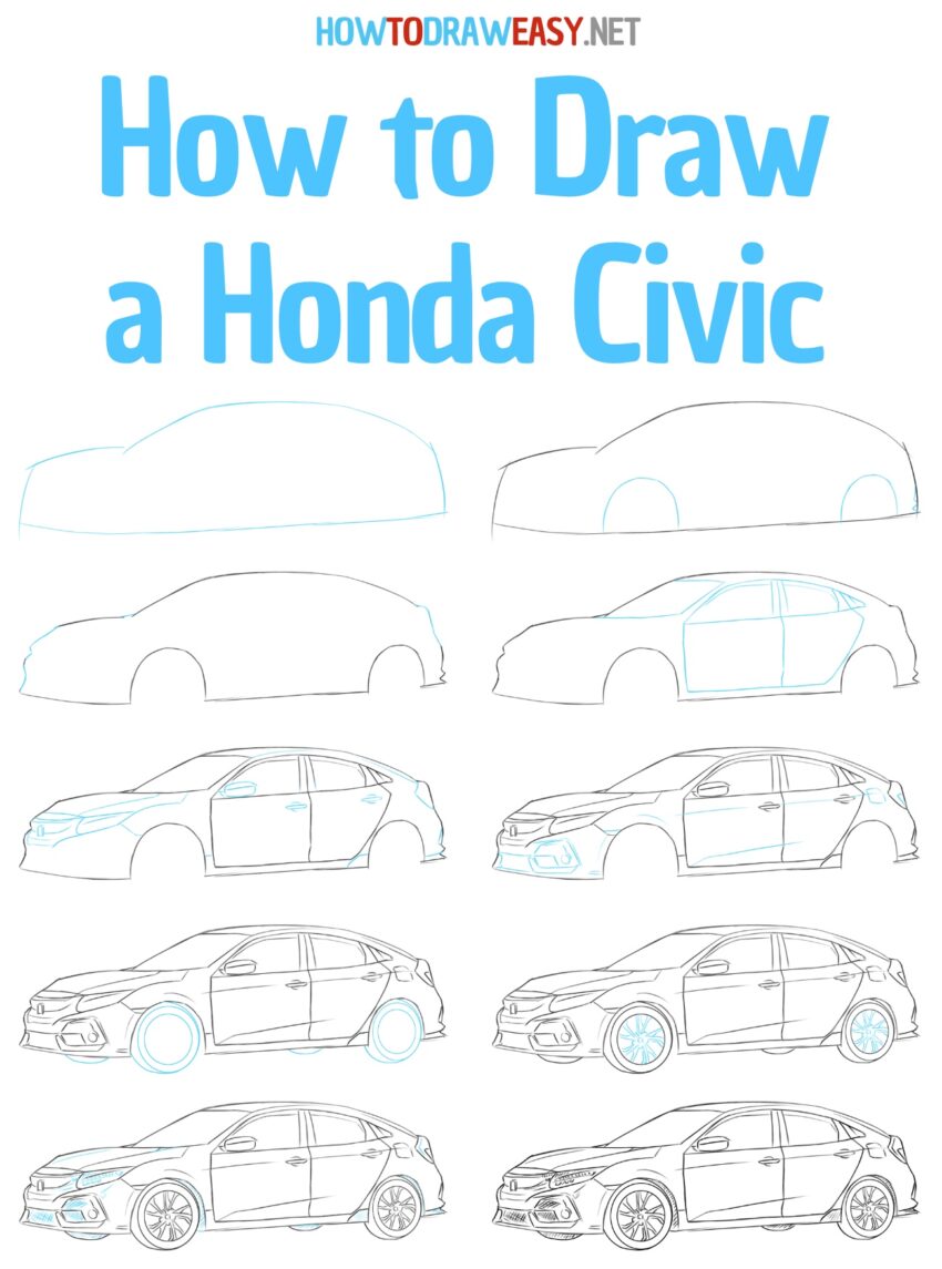 How to Draw a Honda Civic - How to Draw Easy