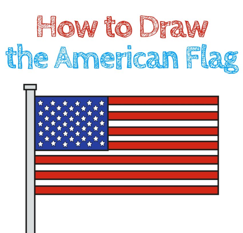 How to Draw the American Flag - How to Draw Easy