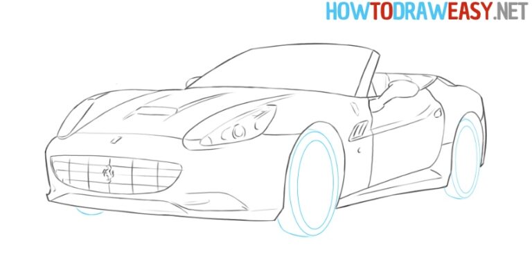 How to Draw a Ferrari California - How to Draw Easy