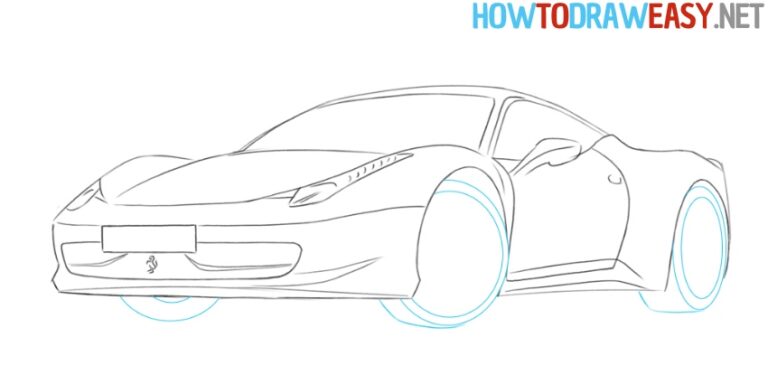 How to Draw a Ferrari 458 Italia - How to Draw Easy