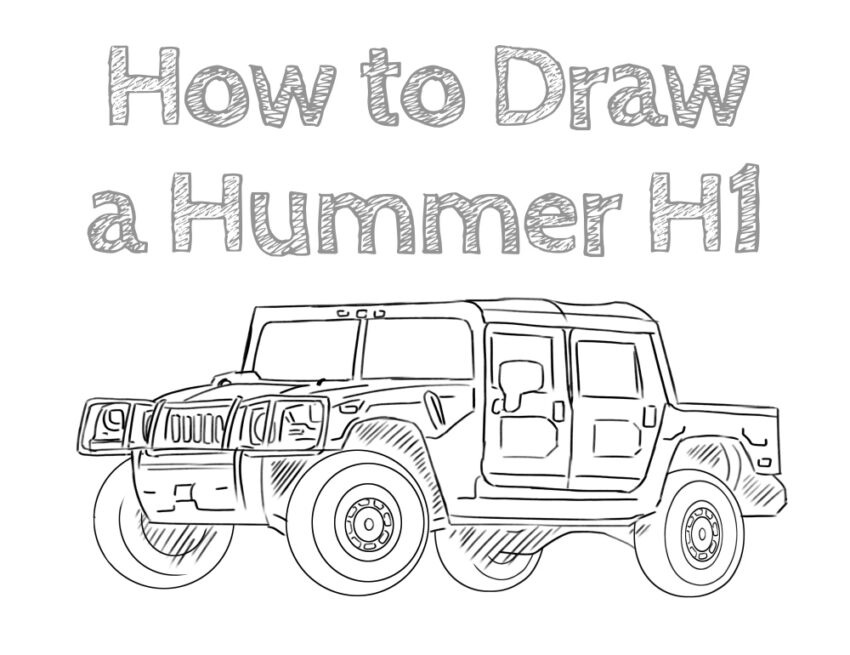 How to Draw a Hummer H1 - How to Draw Easy