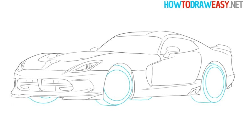 How to Draw a Dodge Viper SRT - How to Draw Easy