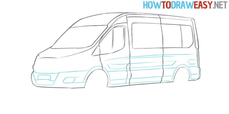 How to Draw a Minibus - How to Draw Easy