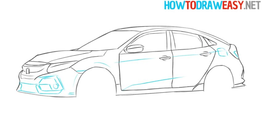 How to Draw a Honda Civic - How to Draw Easy