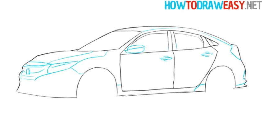 How to Draw a Honda Civic - How to Draw Easy