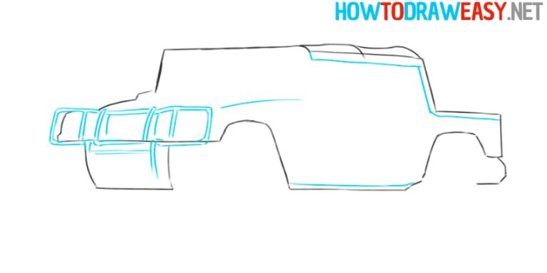 How to Draw a Hummer H1 - How to Draw Easy