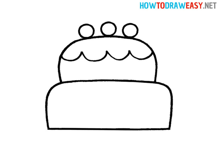 How to Draw a Cake for Kids - How to Draw Easy
