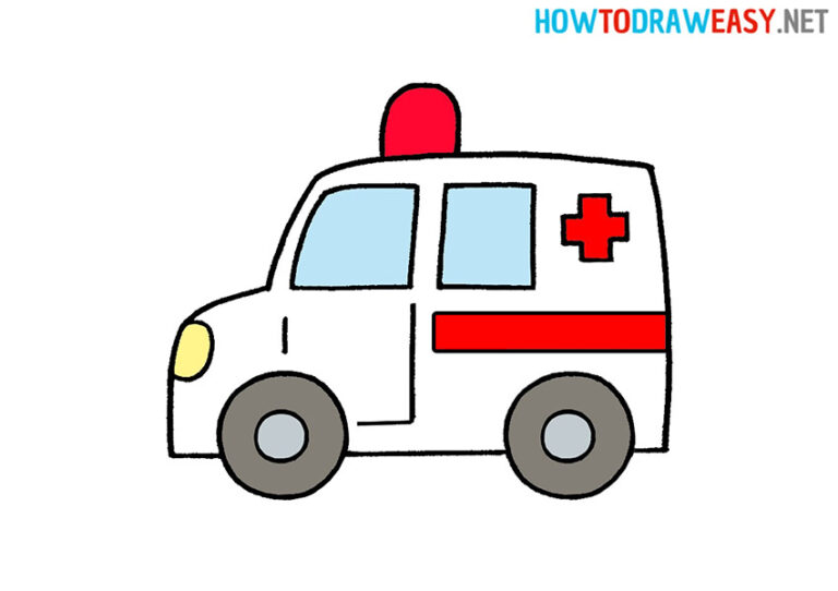 How to Draw an Ambulance for Kids - How to Draw Easy