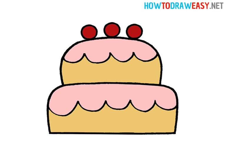 How to Draw a Cake for Kids - How to Draw Easy