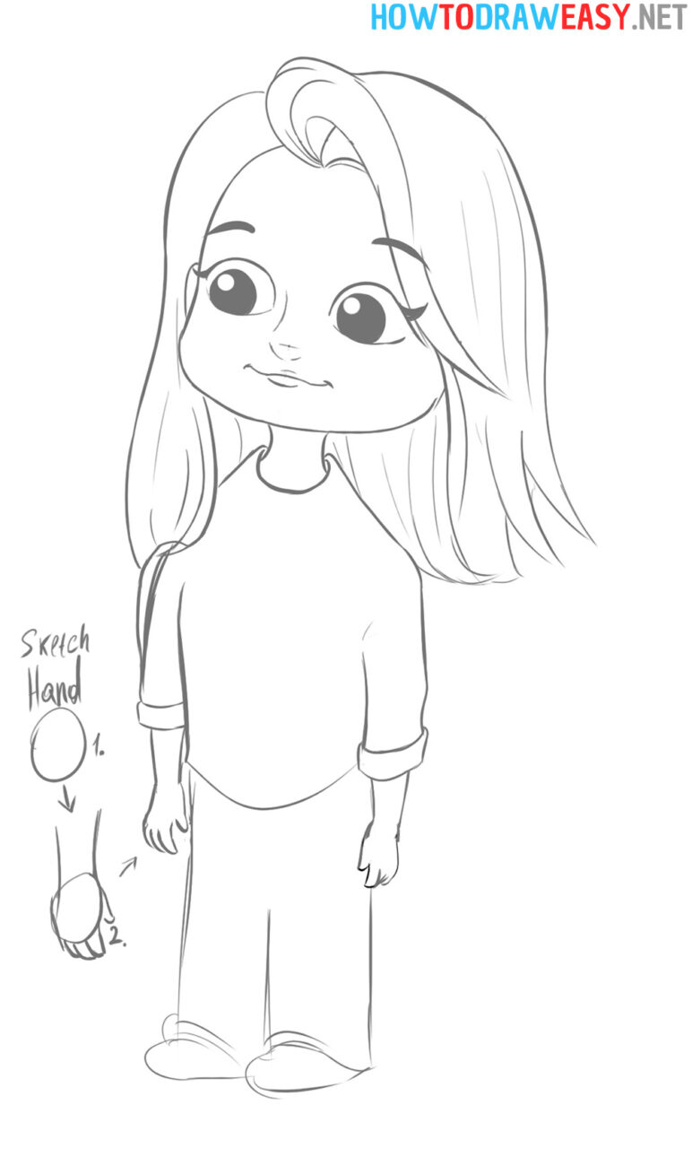 How to Draw a Cartoon Girl - How to Draw Easy