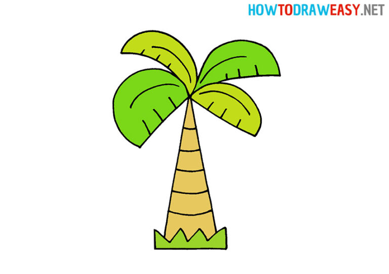How to Draw a Palm Tree for Kids - How to Draw Easy