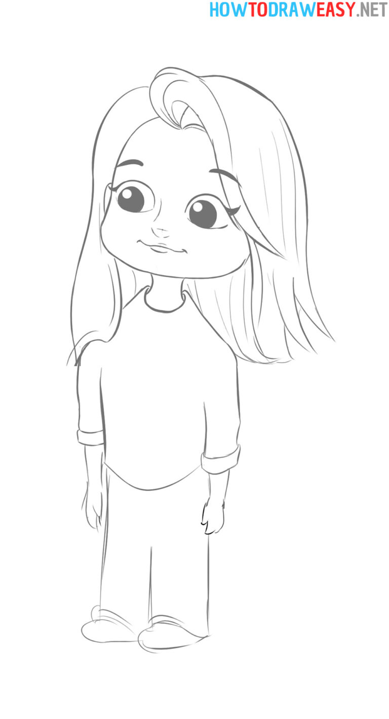 How to Draw a Cartoon Girl - How to Draw Easy
