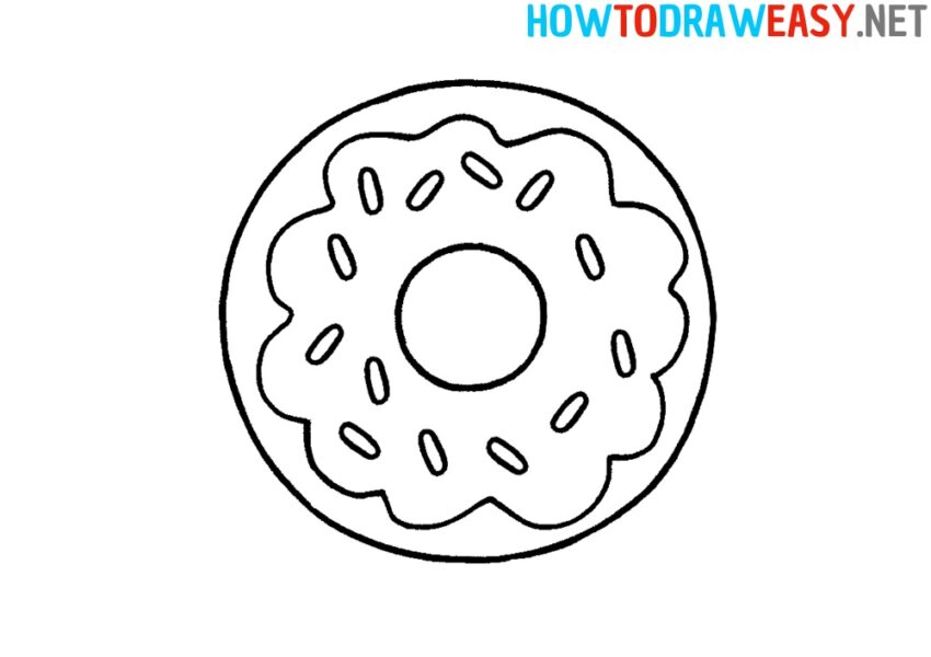 How to Draw a Donut for Kids - How to Draw Easy