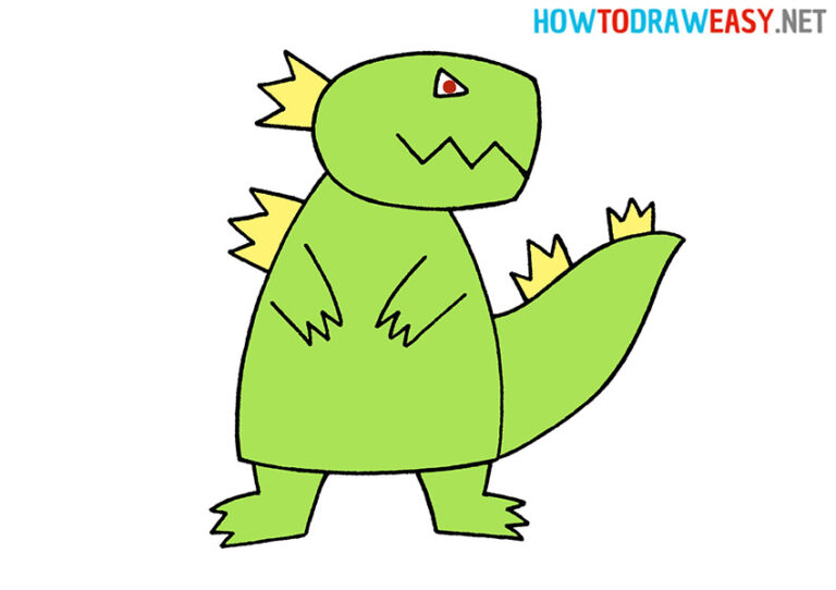How to Draw Godzilla for Kids - How to Draw Easy