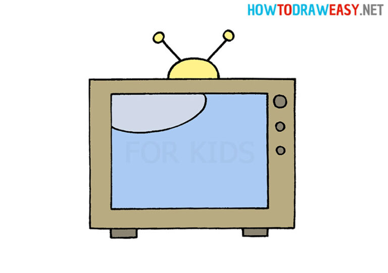 How to Draw a TV for Kids - How to Draw Easy