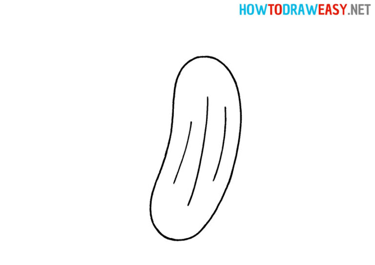 How to Draw a Cucumber for Kids - How to Draw Easy