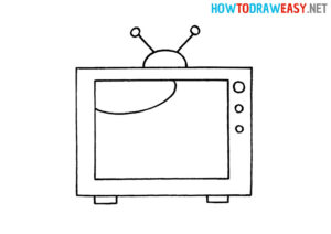 How to Draw a TV for Kids - How to Draw Easy