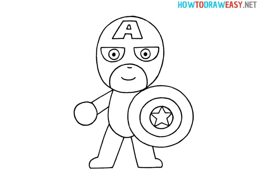 How to Draw Captain America for Kids - How to Draw Easy