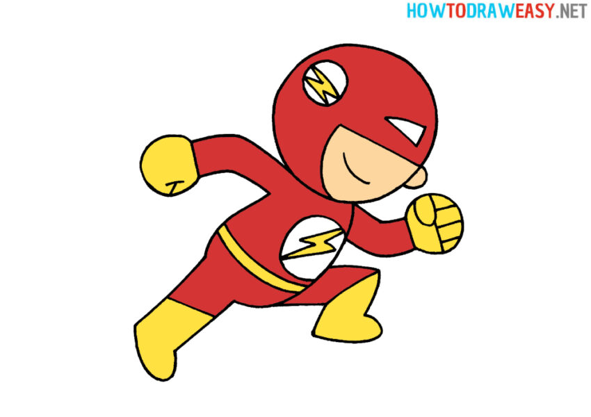 How to Draw Flash for Kids - How to Draw Easy