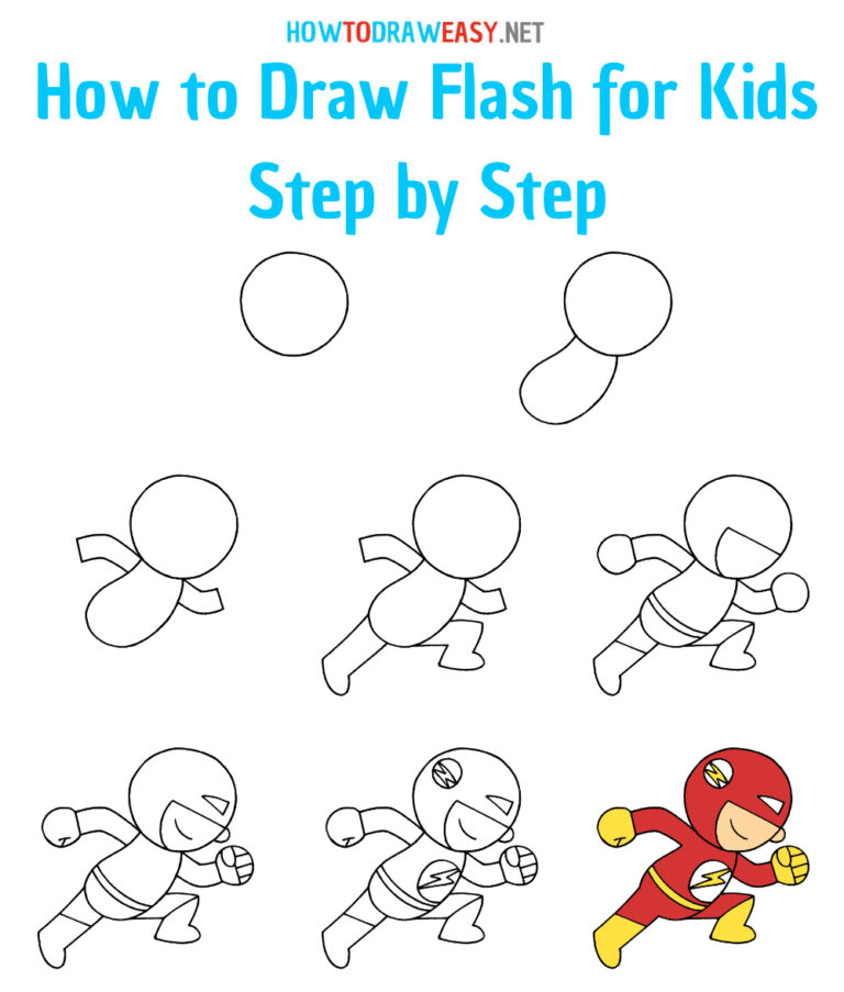 How to Draw Flash for Kids - How to Draw Easy
