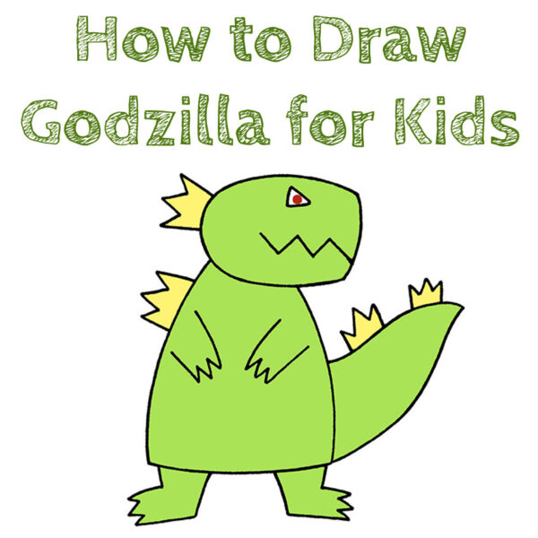 How to Draw Godzilla for Kids - How to Draw Easy
