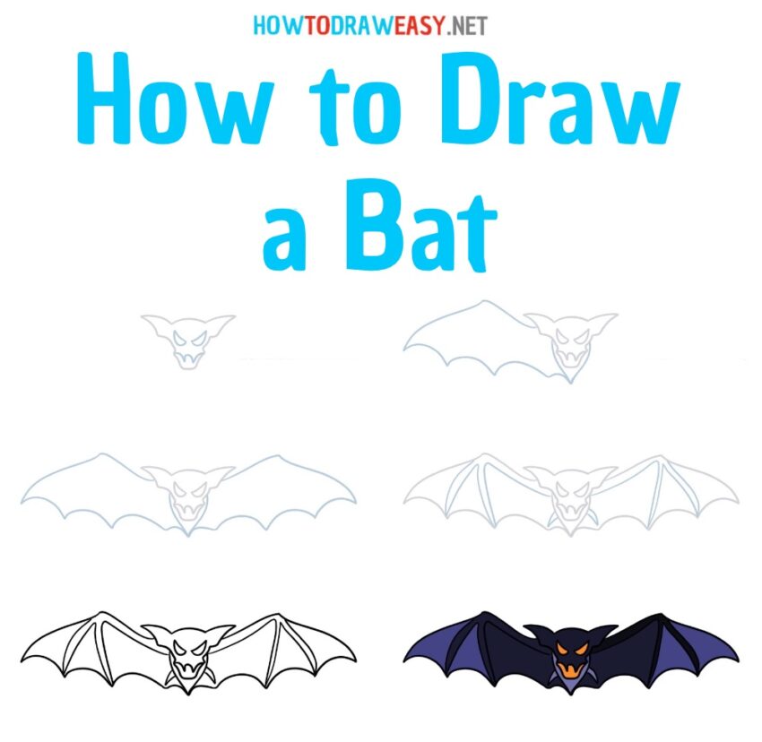 How to Draw a Bat - How to Draw Easy