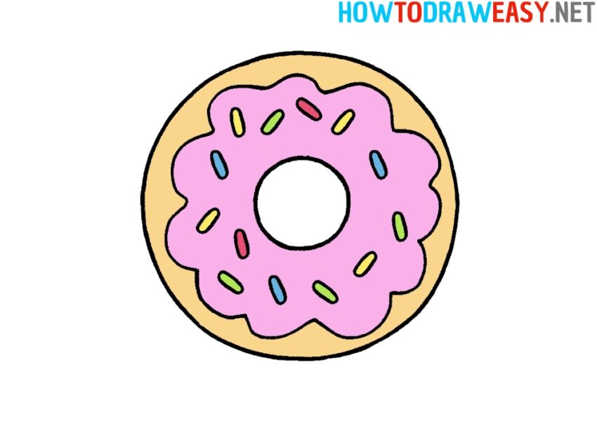 How to Draw a Donut for Kids - How to Draw Easy
