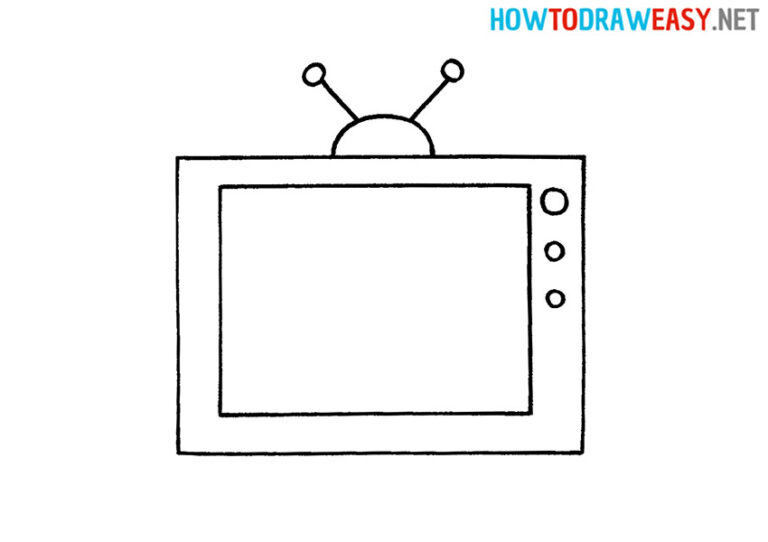 How to Draw a TV for Kids - How to Draw Easy