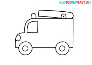 How to Draw a Fire Truck for Kids - How to Draw Easy