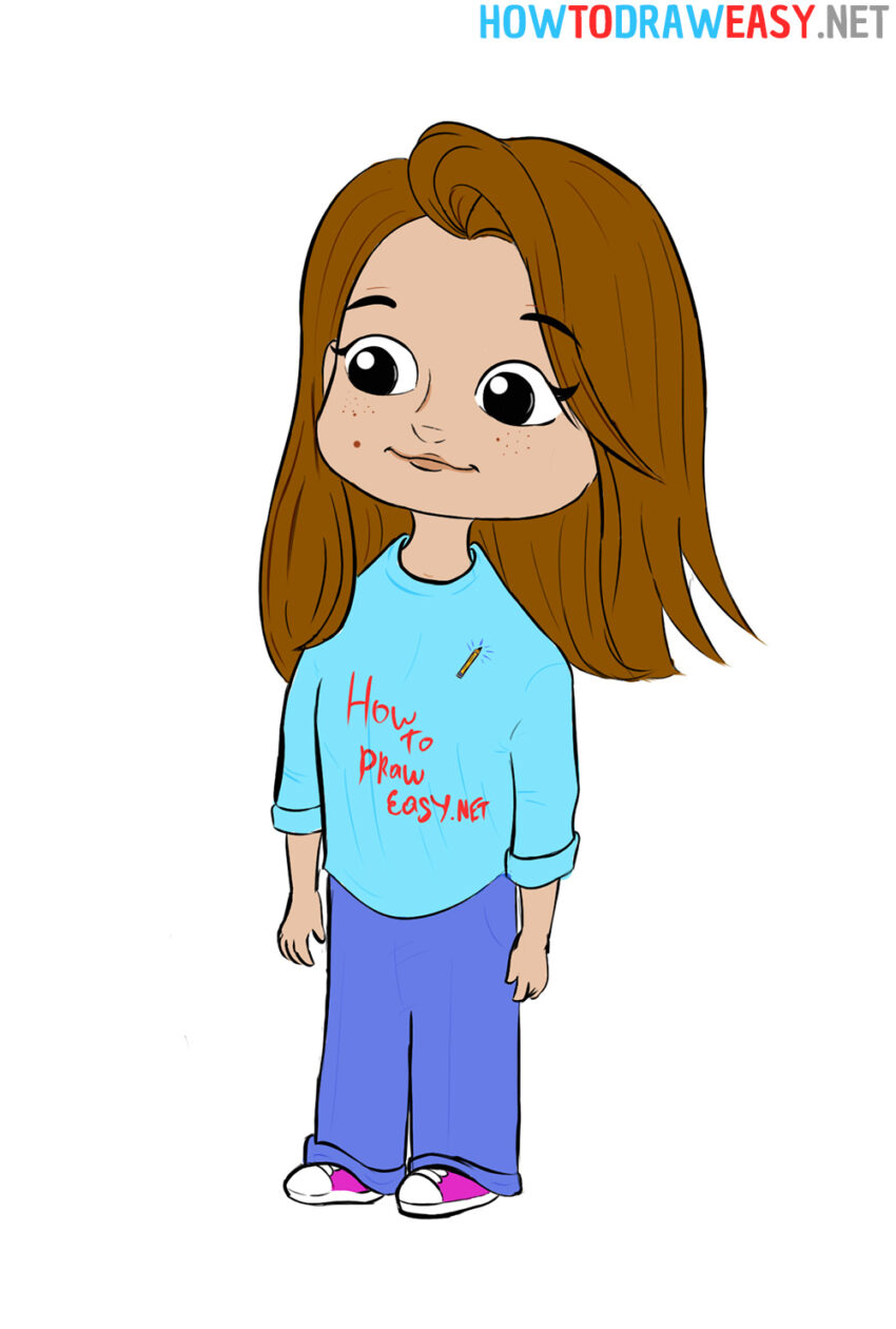 How to Draw a Cartoon Girl - How to Draw Easy