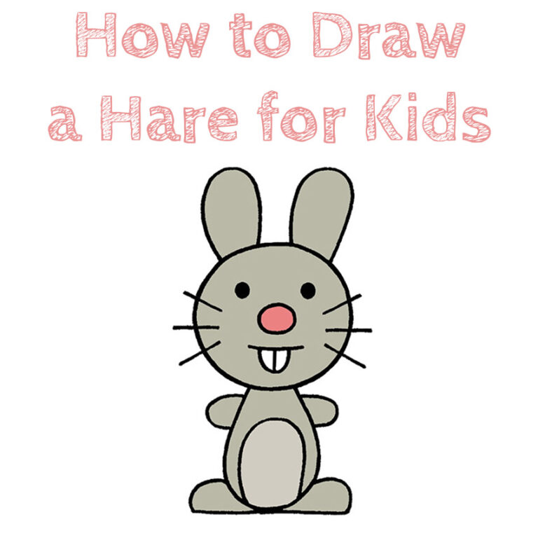 How to Draw a Hare for Kids - How to Draw Easy