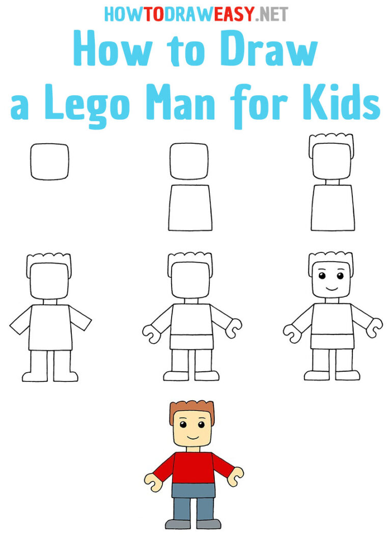 How To Draw A Lego Man For Kids How To Draw Easy