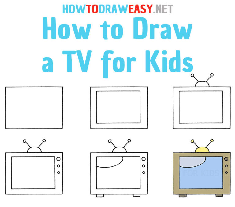 How to Draw a TV for Kids - How to Draw Easy