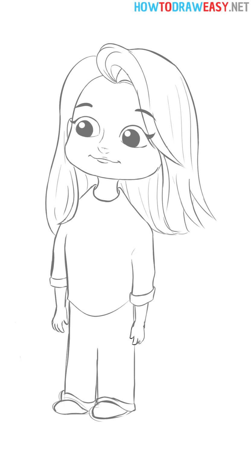 How to Draw a Cartoon Girl - How to Draw Easy