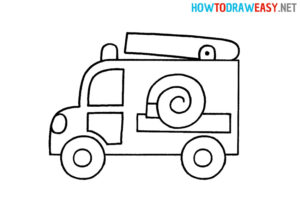 How to Draw a Fire Truck for Kids - How to Draw Easy
