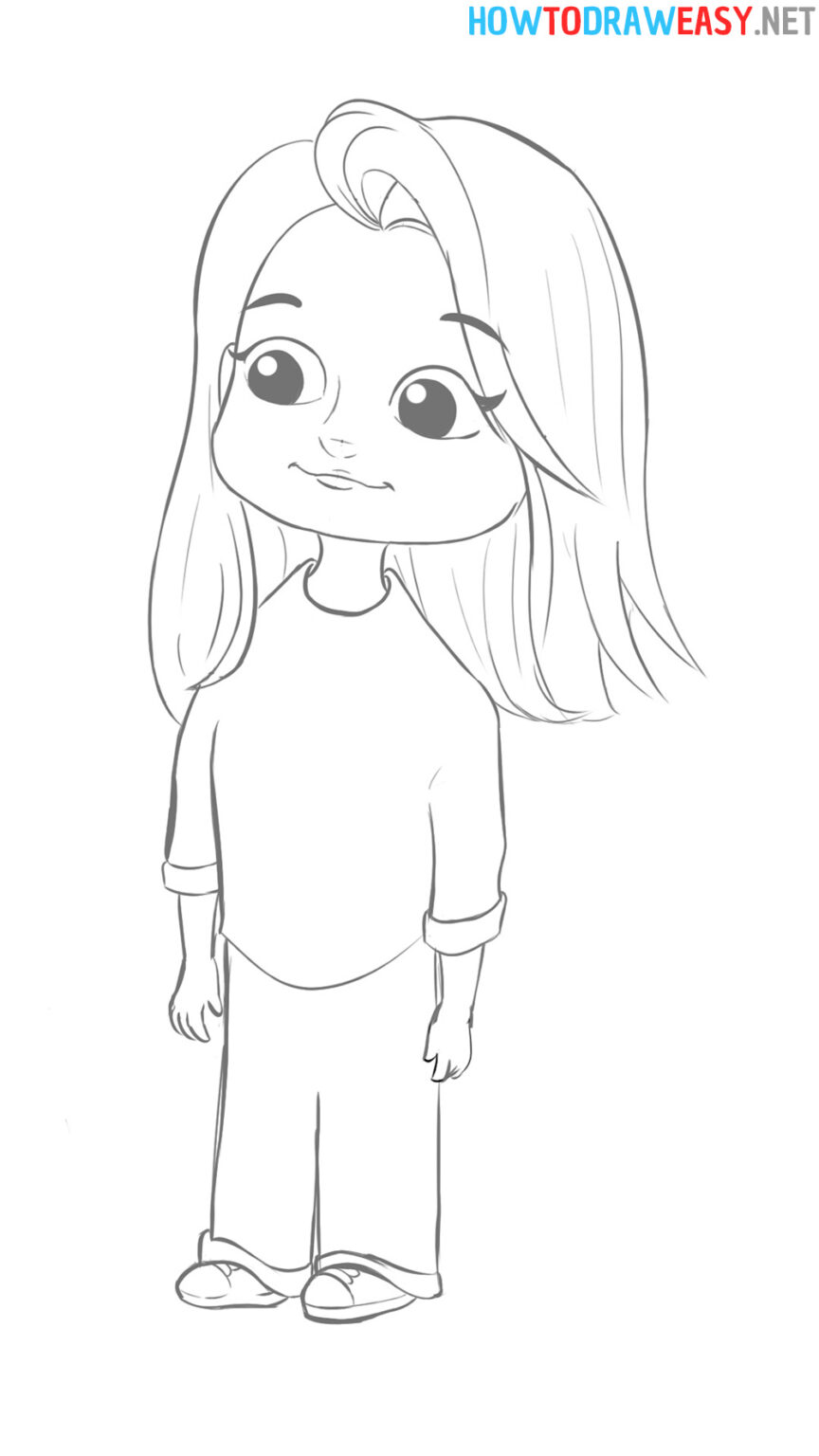 How to Draw a Cartoon Girl - How to Draw Easy