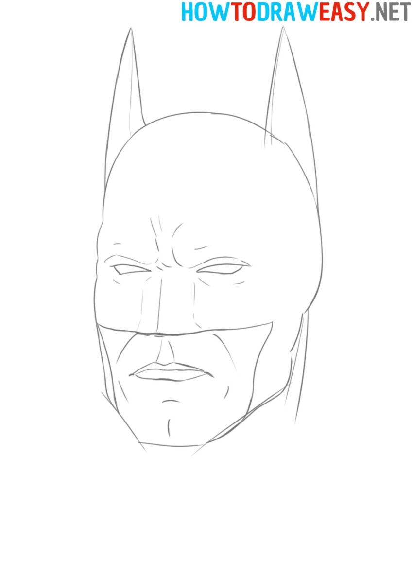 How to Draw Batman's Face - How to Draw Easy